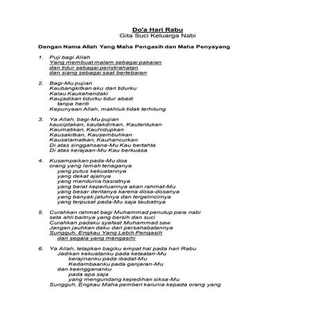 65. do'a hari rabu | DOCX