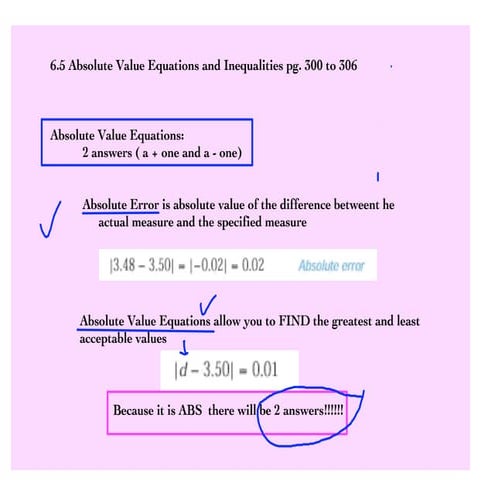 6.5 Absolute Value Inqualities | PDF