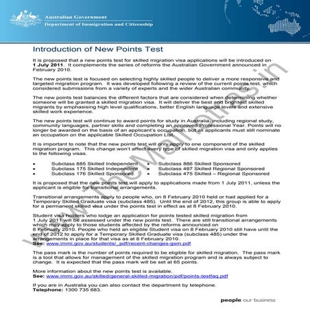 65 point test Australia | PDF