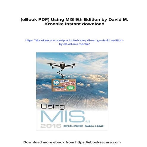 (eBook PDF) Using MIS 9th Edition by David M. Kroenke | PDF