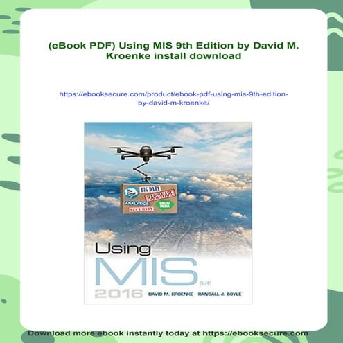 (eBook PDF) Using MIS 9th Edition by David M. Kroenke | PDF