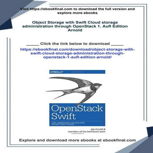 Download Full Object Storage with Swift Cloud storage administration through OpenStack 1. Aufl ...