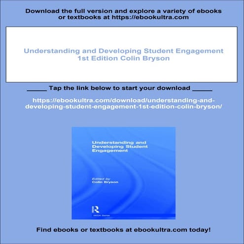 Understanding and Developing Student Engagement 1st Edition Colin Bryson | PDF