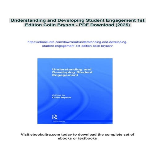 Understanding and Developing Student Engagement 1st Edition Colin ...