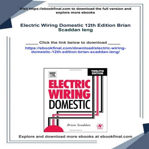 Electric Wiring Domestic 12th Edition Brian Scaddan Ieng all chapter ...