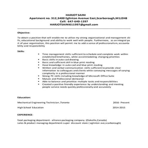 harjot resume | PDF