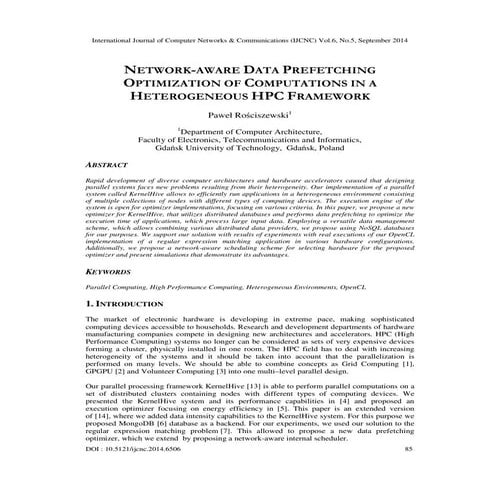 Network Aware Data Prefetching Optimization Of Computations In A