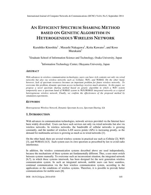 An Efficient Spectrum Sharing Method Based On Genetic Algorithm In