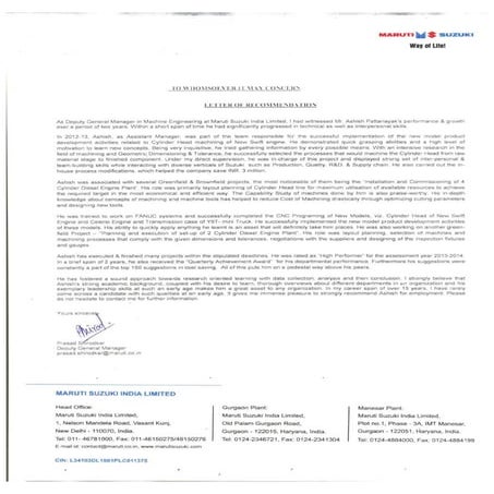 Suzuki recommendation letter | PDF