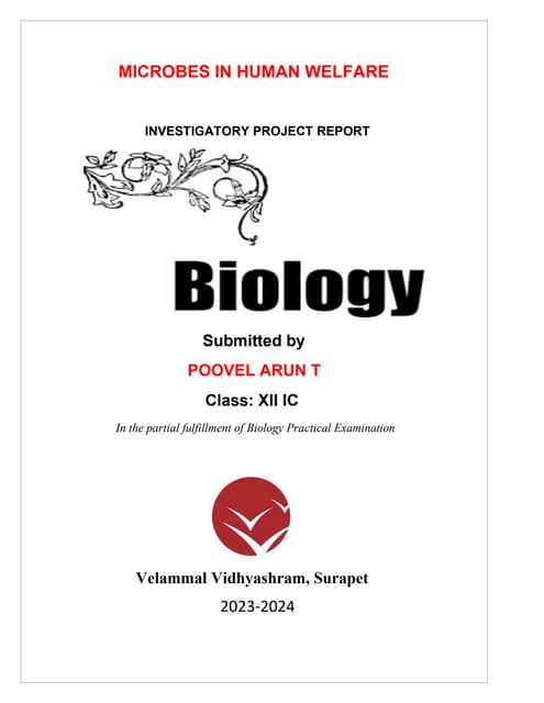 Microbes in Human Welfare PPT Class - 12 | PPTX