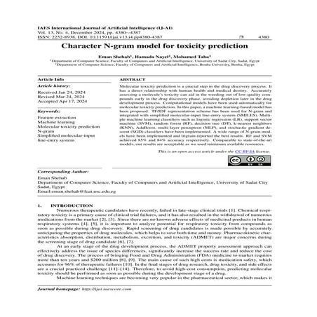 Character N-gram model for toxicity prediction | PDF