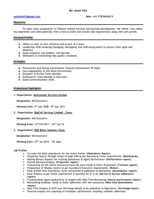Chronological resume | DOCX