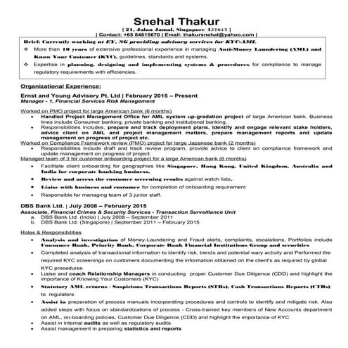 Resume- Snehal Thakur v2 | DOC