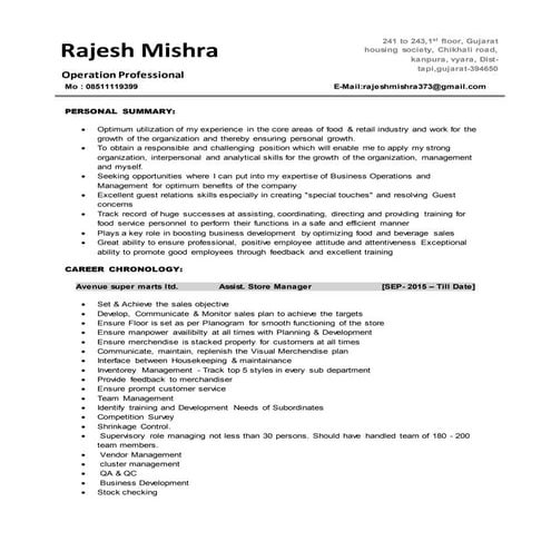 Rajesh_CV | DOCX | Business Administration | Business