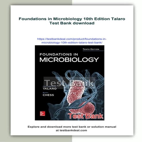 Foundations in Microbiology 10th Edition Talaro Test Bank | PDF