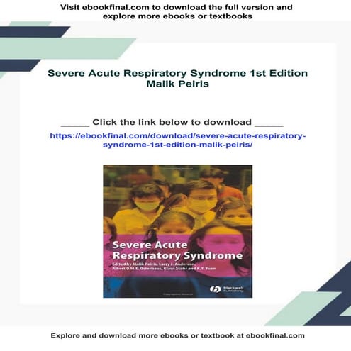 Severe Acute Respiratory Syndrome 1st Edition Malik Peiris | PDF