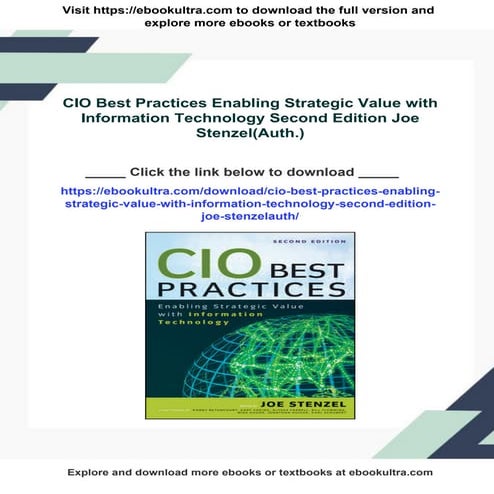 CIO Best Practices Enabling Strategic Value with Information Technology ...