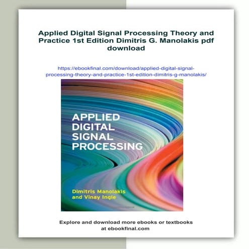Applied Digital Signal Processing Theory and Practice 1st Edition Dimitris G. Manolakis | PDF