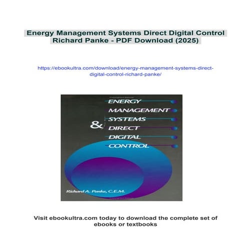 Energy Management Systems Direct Digital Control Richard Panke | PDF