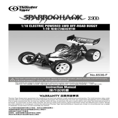 Manuale Sparrowhawk XB 4WD 1:10 Off-Road Buggy | PDF