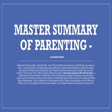Master-Summary-of-Parenting-I-read-16-parenting-books-to-create-this ...