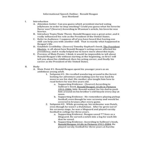 Info Speech Outline | DOCX