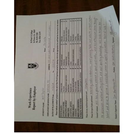 Work Experience Report | DOCX