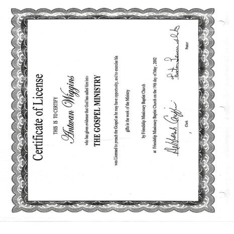 Initial Ministry License at Friendship | PDF