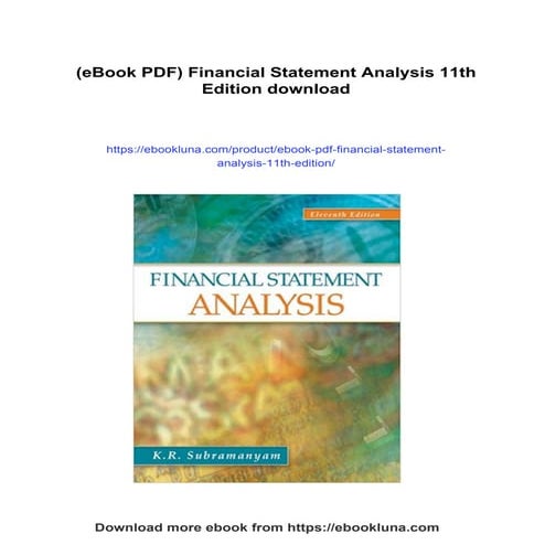 (eBook PDF) Financial Statement Analysis 11th Edition | PDF