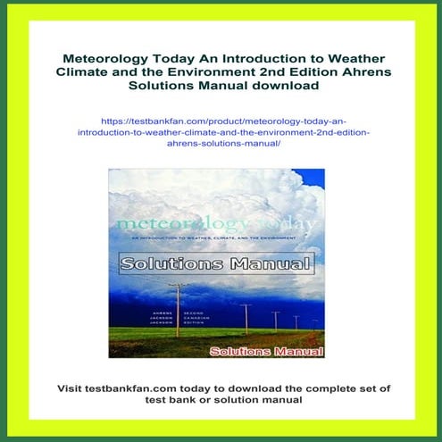 Meteorology Today An Introduction to Weather Climate and the ...