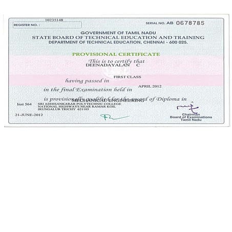 05_Provisional Certificate | PDF