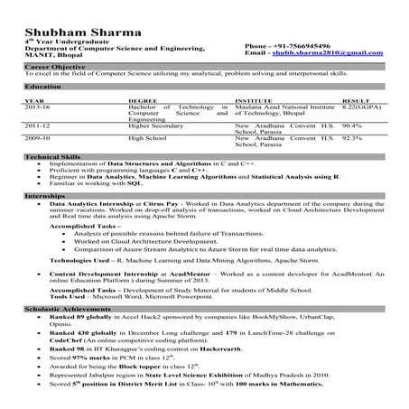 Resume_Shubham | PDF | Databases | Computer Software and Applications