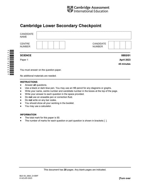 Supplementary multiple choice answer sheet - exam day - form 2 | PDF