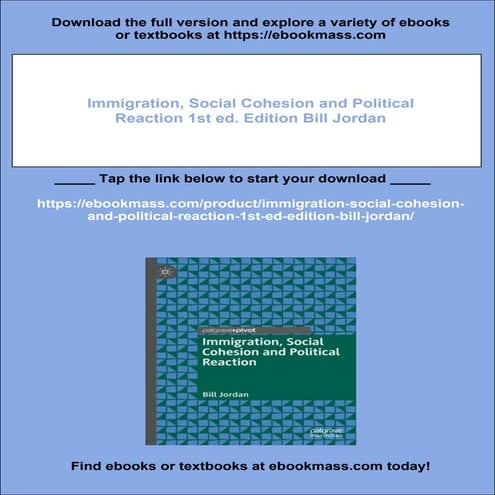 Immigration, Social Cohesion and Political Reaction 1st ed. Edition ...