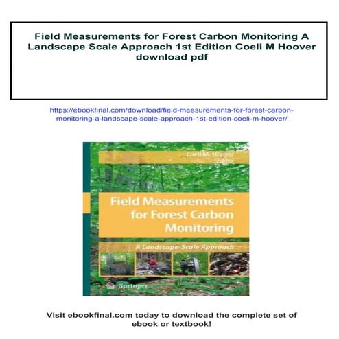 Field Measurements for Forest Carbon Monitoring A Landscape Scale ...