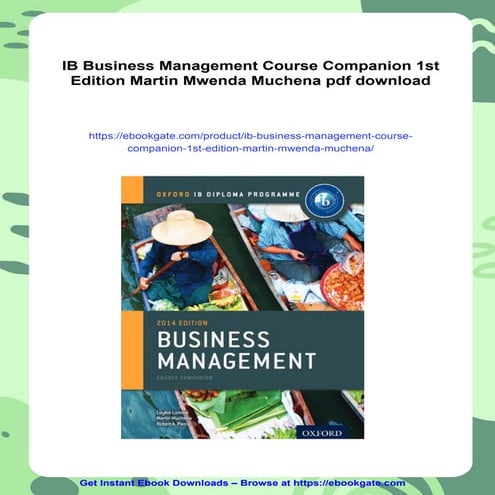 IB Business Management Course Companion 1st Edition Martin Mwenda ...