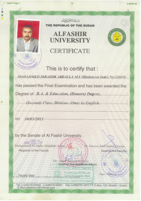 B.com Degree Certificate | PDF
