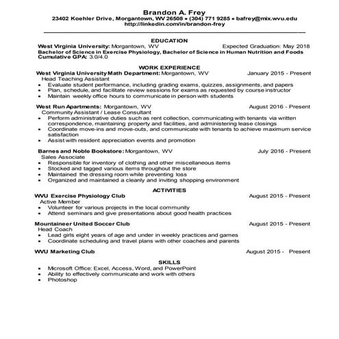 Brandon's Resume 16-17 | PDF