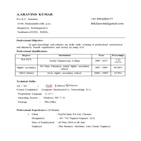 Aravind Resume | PDF