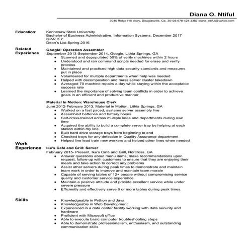 Chery's resume | PDF