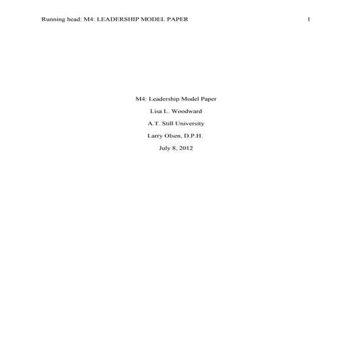 leadership model paper | DOC
