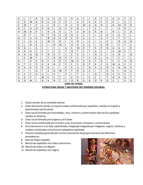 sopa de letras historia 2024 "compilado" | PDF