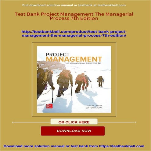 Project Management A Managerial Approach 8th Edition Meredith Solutions ...