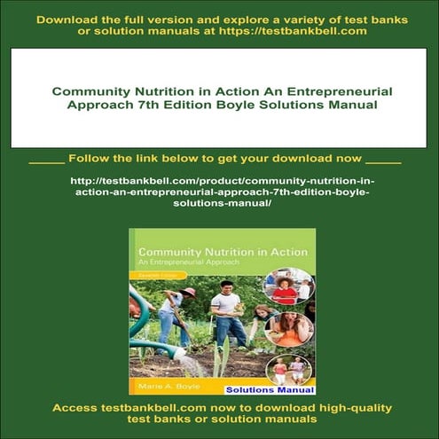Community Nutrition in Action An Entrepreneurial Approach 7th Edition ...