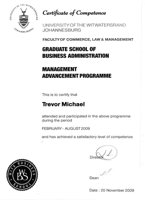 UNISA BCOM Certificate | PDF