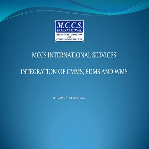 INTEGRATION OF CMMS, EDMS AND WMS | PDF