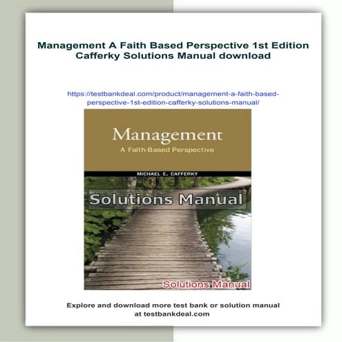 Management A Faith Based Perspective 1st Edition Cafferky Solutions ...