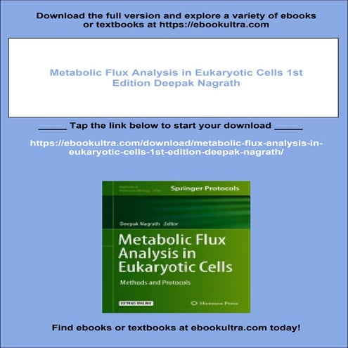 Metabolic Flux Analysis in Eukaryotic Cells 1st Edition Deepak Nagrath | PDF