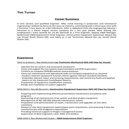 CV Tim Turner 2015 | DOC