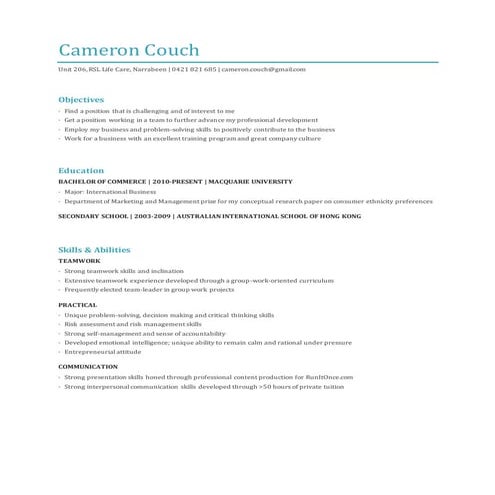 Resume - Cameron Couch | DOCX